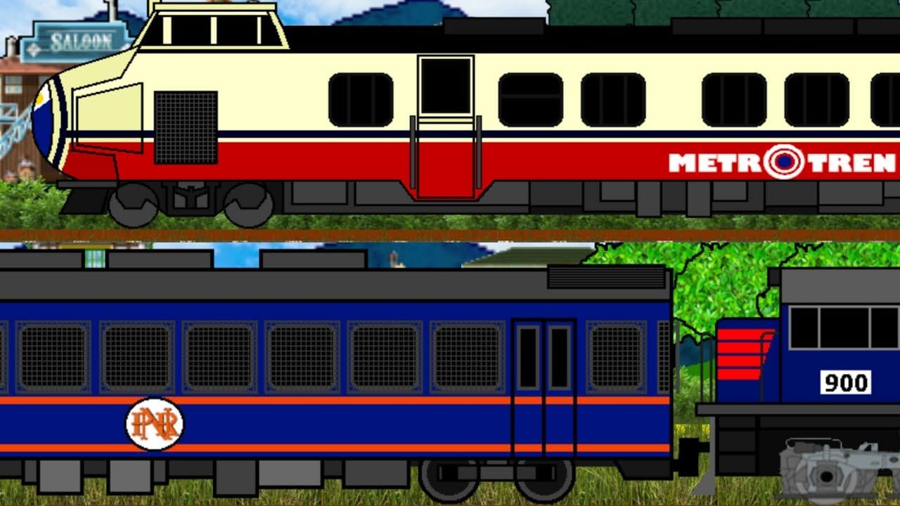 PNR NIKKO DMU Metrotren Livery & PNR 900 Hauling Commex Train (Train ...