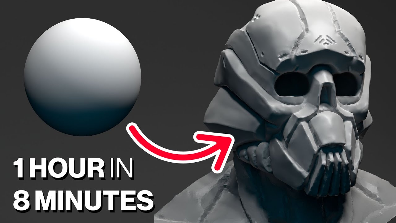 Hard Surface Blender Sculpting a Mech Helmet | Timelapse - YouTube