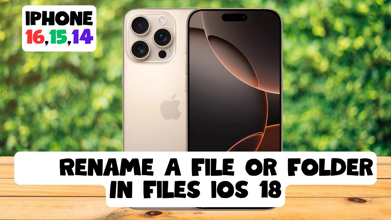 ios 18 iPhone 16,15,14 How to Rename A File or Folder In Files - YouTube