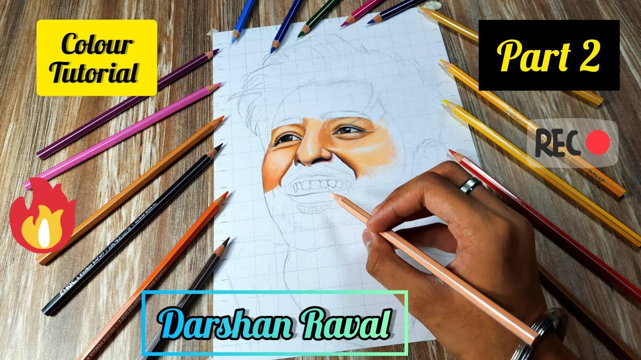 Darshan Raval colour portrait part ll srep by step tutorial ️ ️ ...