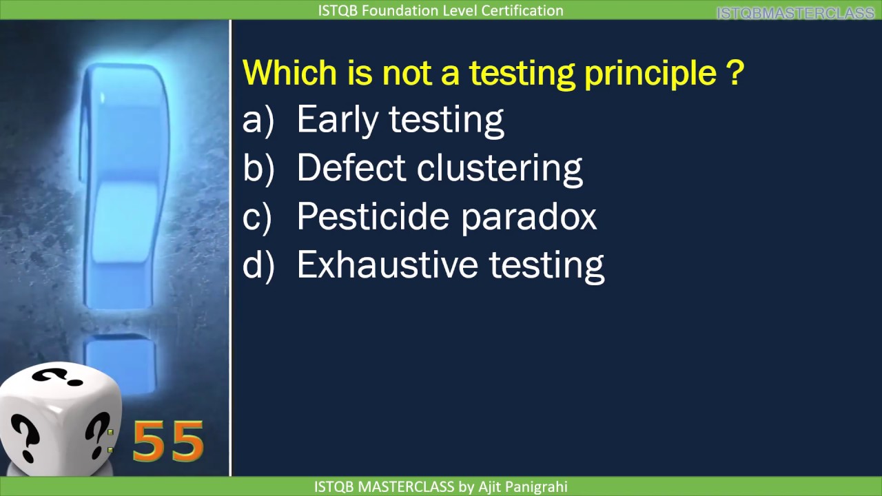 1 3 Seven Testing Principles Quiz 12 : ISTQB Foundation level 2018 ...