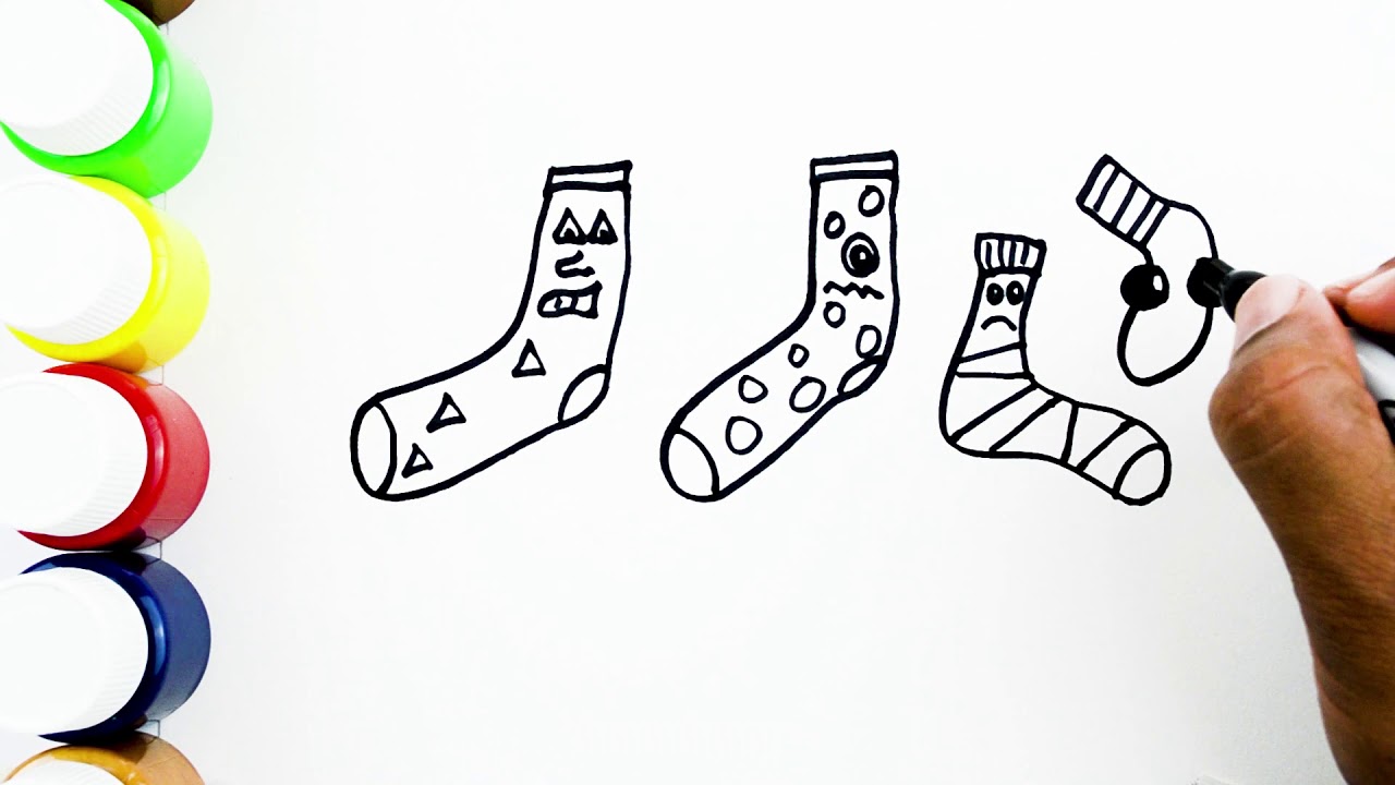 How to draw funny socks | Easy socksdrawing| tuku-tuku daddy Drawing 52 ...