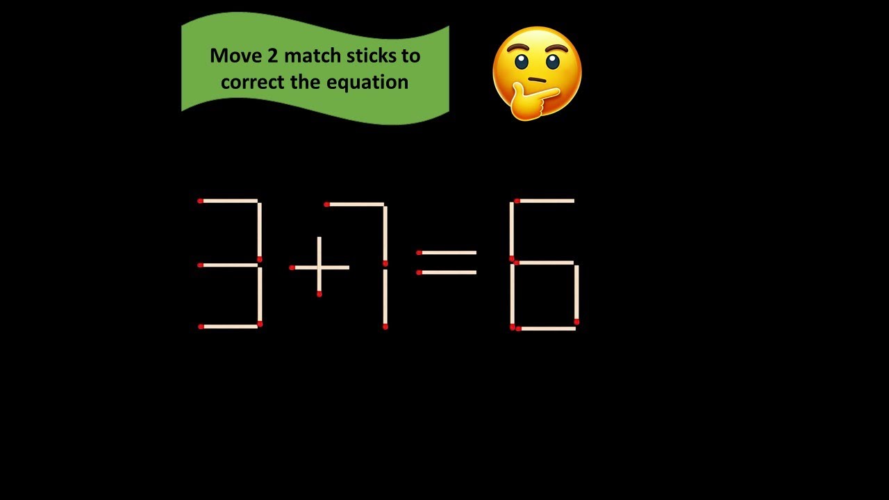 Puzzle | Match Stick Puzzle | Move 2 match sticks to correct the ...