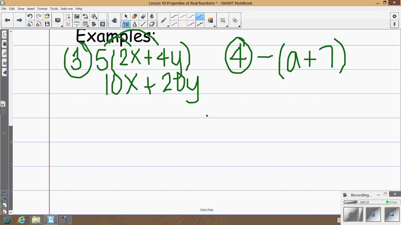 Unit 1 Lesson 10 Real Number Properties - Youtube