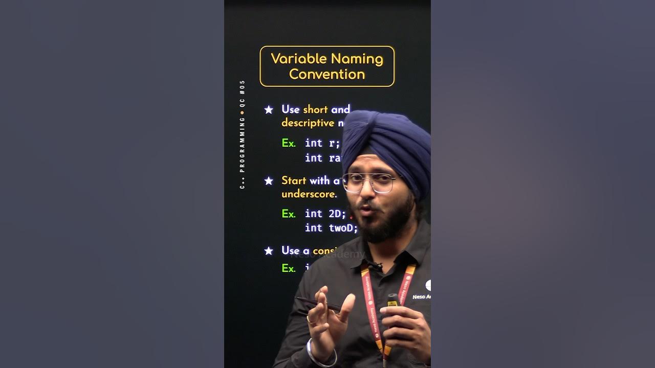 Variable Naming Convention in C++ #CPlusPlus #NesoAcademy #QuickConcepts - YouTube