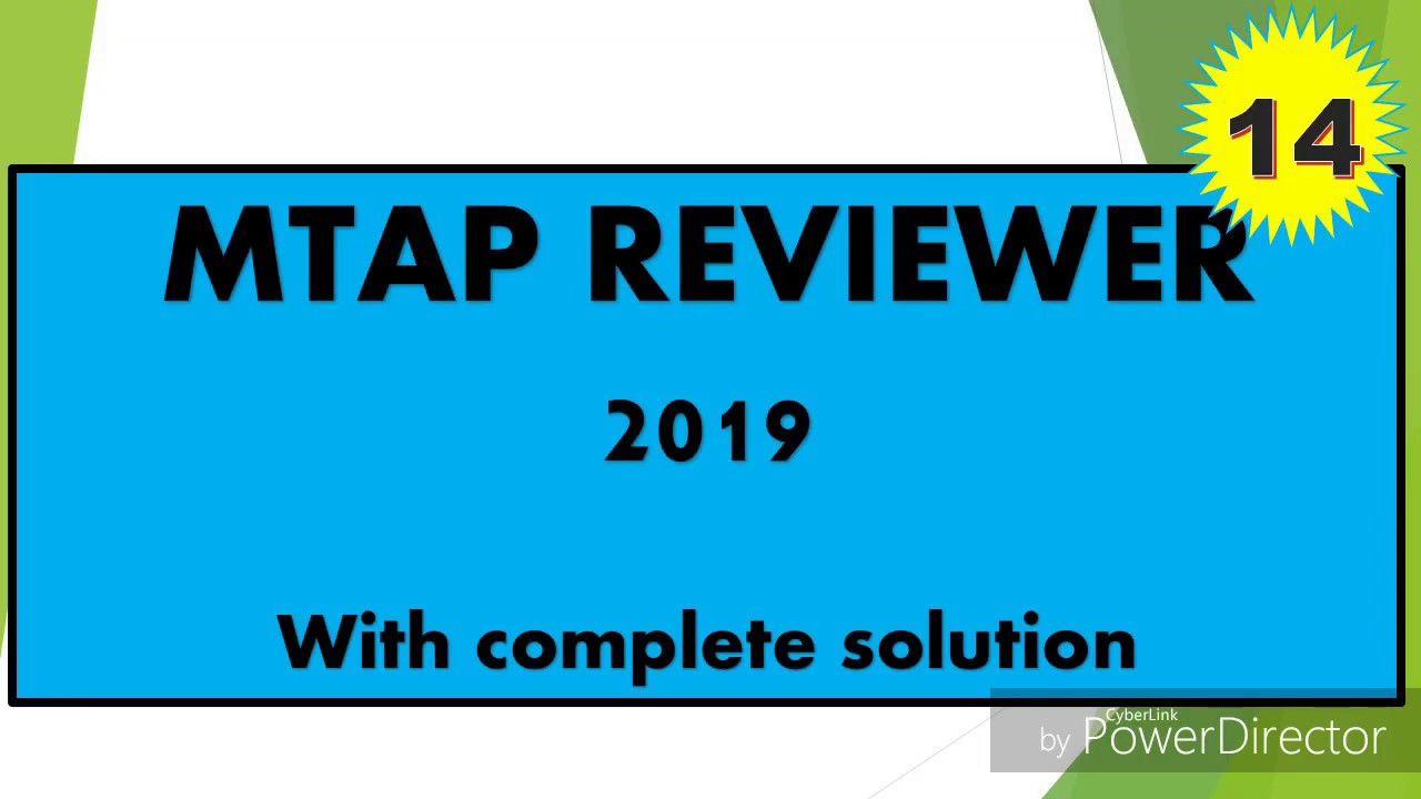 MTAP REVIEWER 2019 # 14 :with complete solution and explanation. - YouTube