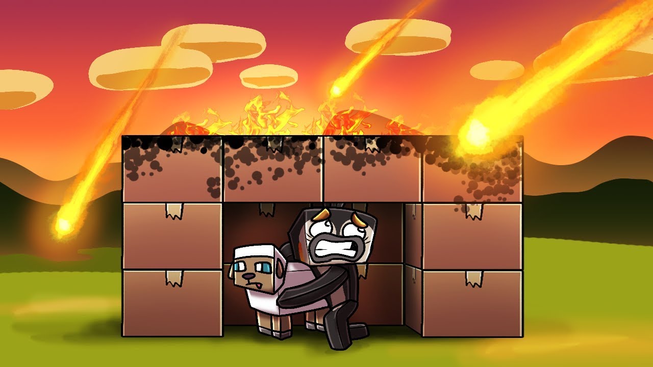 Minecraft - BOX FORT METEOR CHALLENGE! (Box Fort vs Apocalypse) - YouTube