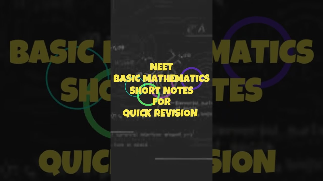 BASIC MATHEMATICS quick revision sheets for NEET || VOCAL SENPAI || #physics #neet #shorts - YouTube