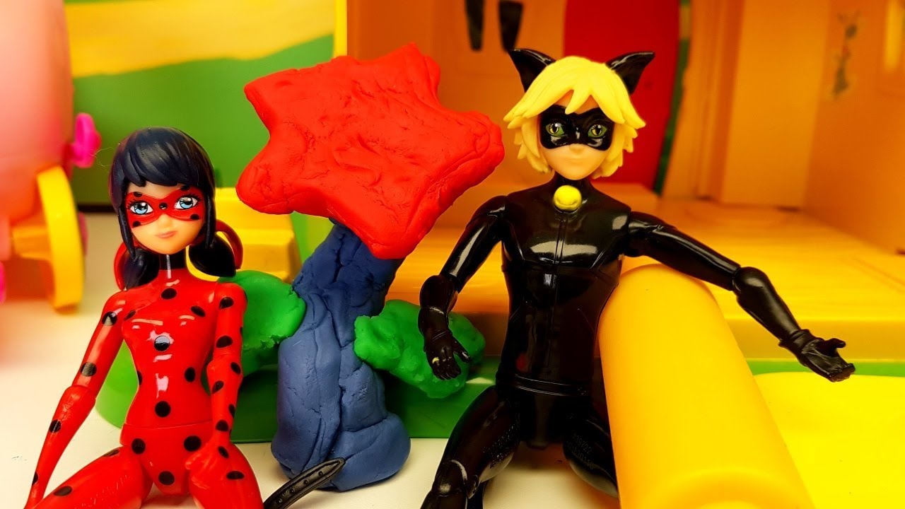 Lady Bug e Chat Noir creano un meraviglioso fiore con il Play-Doh ...