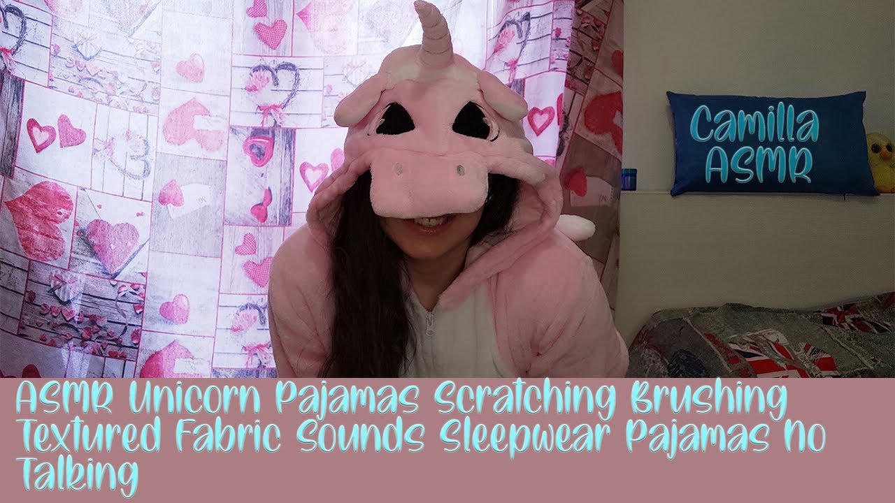 ASMR Unicorn Pajamas Scratching Brushing Textured Fabric Sounds ...