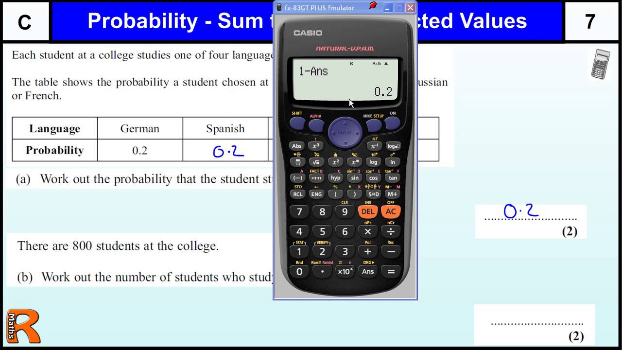 Probability from a table GCSE Maths Foundation revision Exam paper ...