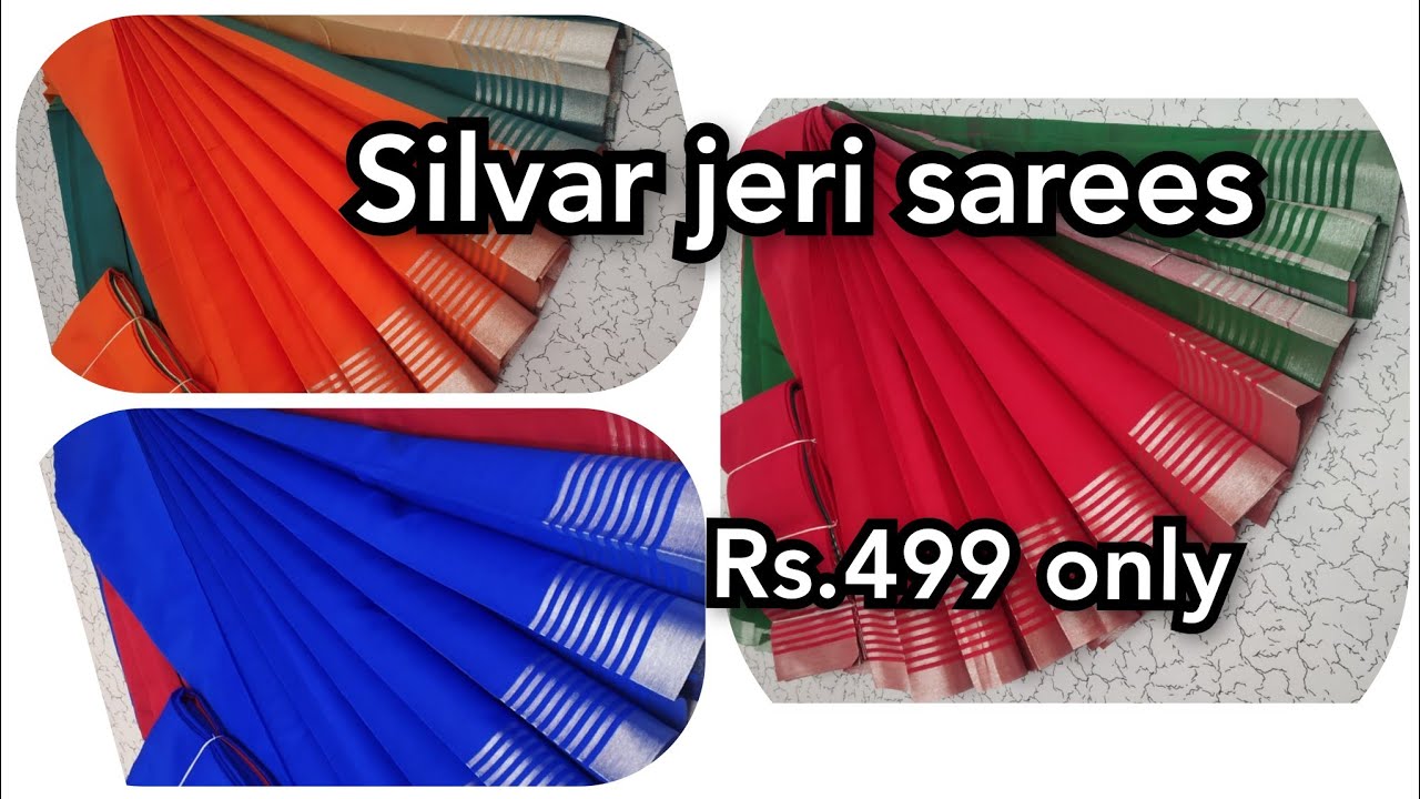 plain soft silk border sarees,silvar jeri,contrast blouse retail price ...