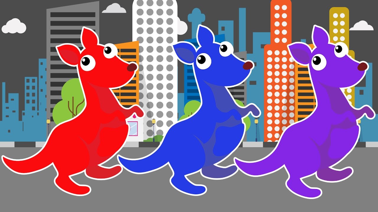 Learn Colors with KANGAROO Animals for Kids - Colours For children ...
