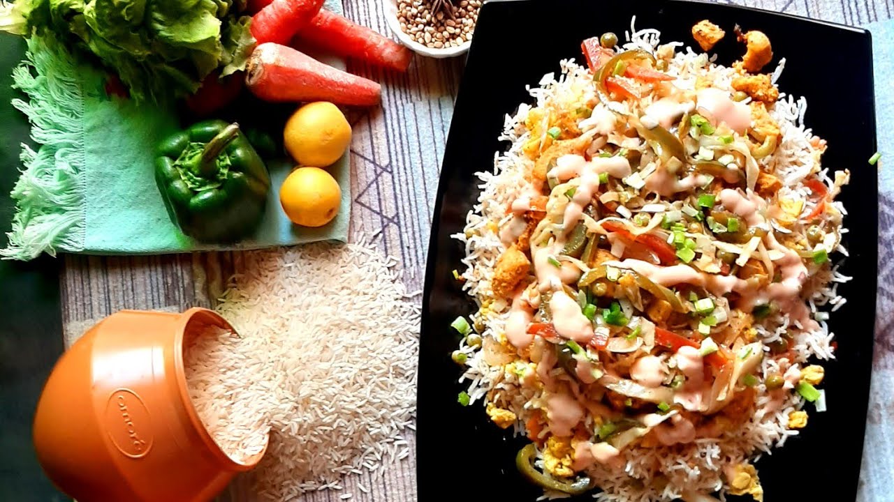 BBQ chicken Rice Platter Recipe - YouTube