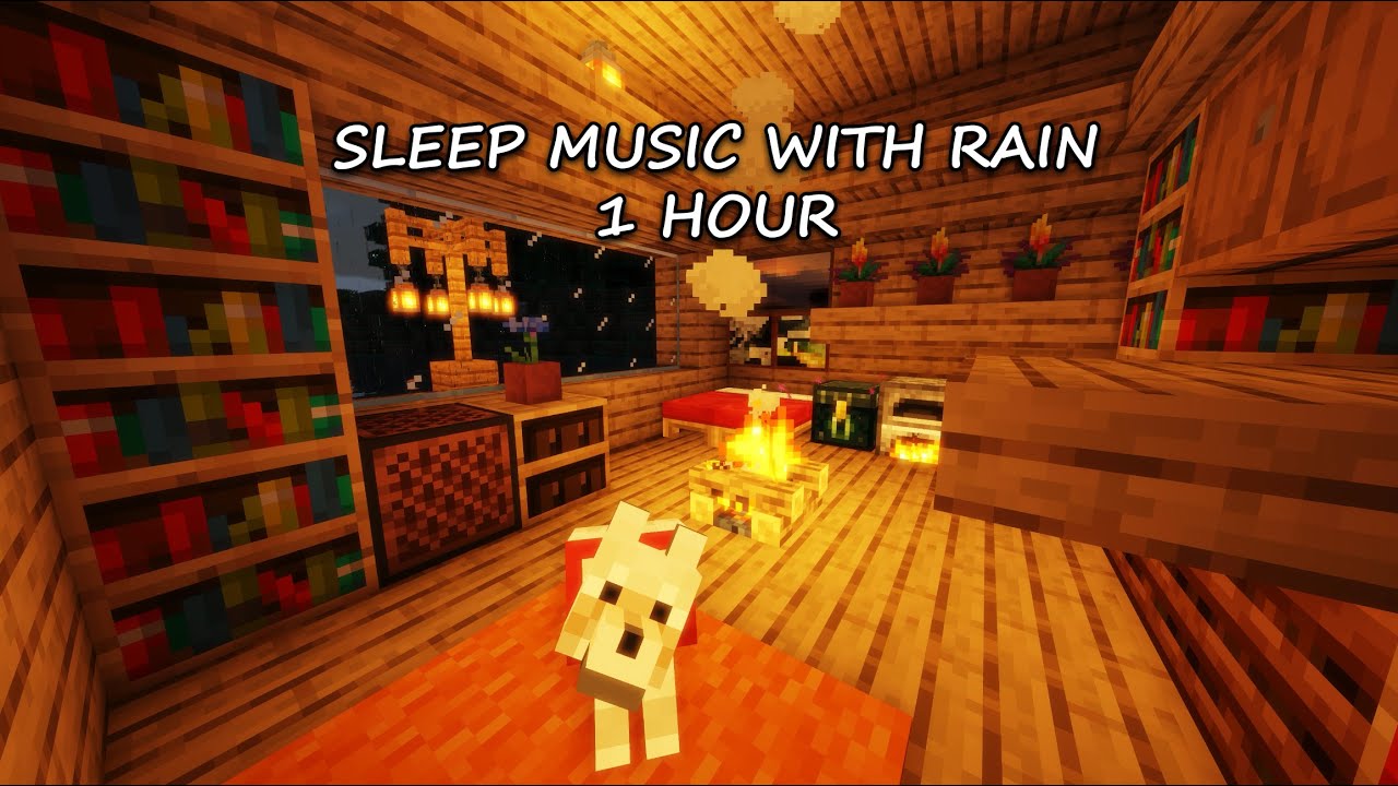 MINECRAFT SLEEP MUSIC WITH RAIN - 1 HOUR RELAXING PIANO MUSIC - YouTube