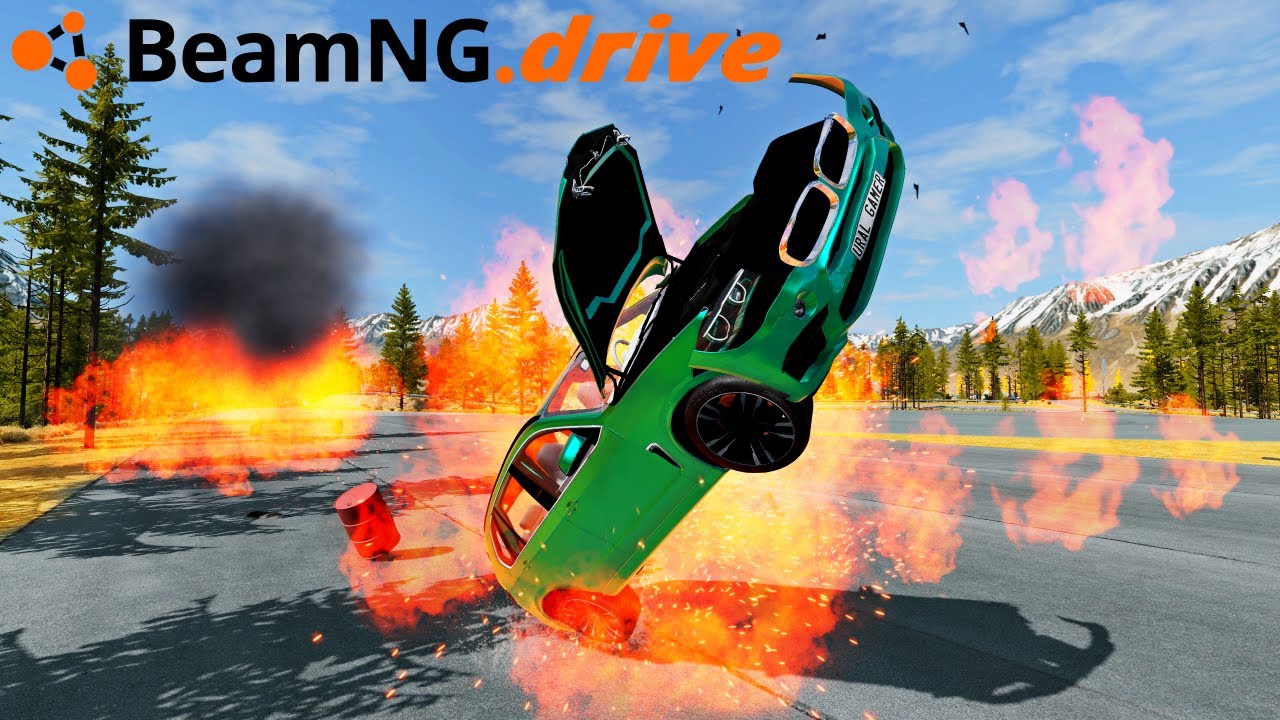 Cars vs Explosives. Most insane crash tests #8 - BeamNG Drive. - YouTube