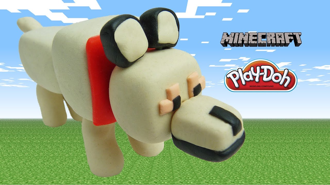 play doh minecraft wolf - how to make with playdoh - YouTube