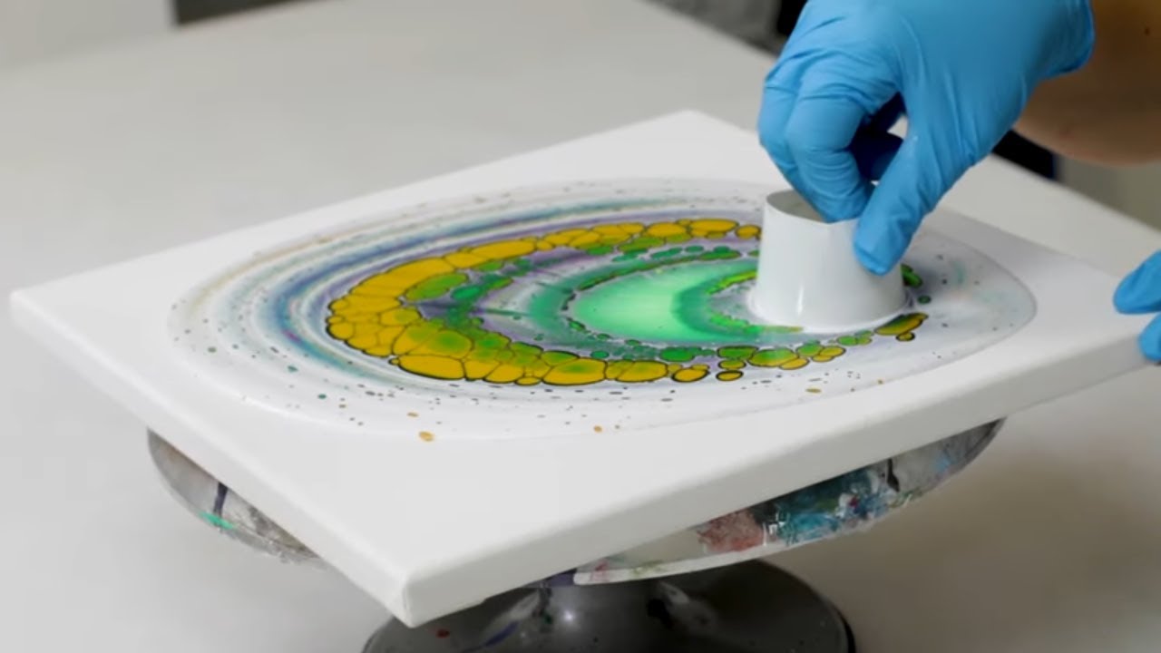 Open Cup Acrylic Pour On A Cake Spinner YouTube open-cup-acrylic-pour-on-a-cake-spinner-youtube