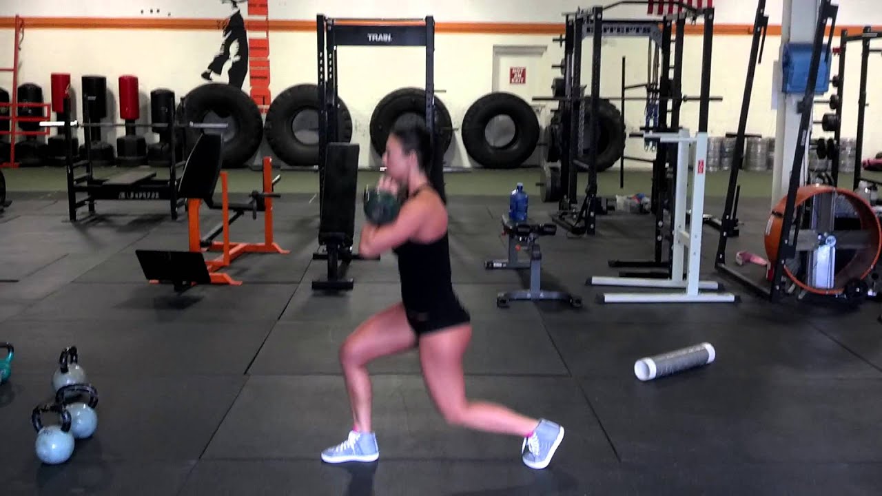 Racked Kettlebell split squats - YouTube