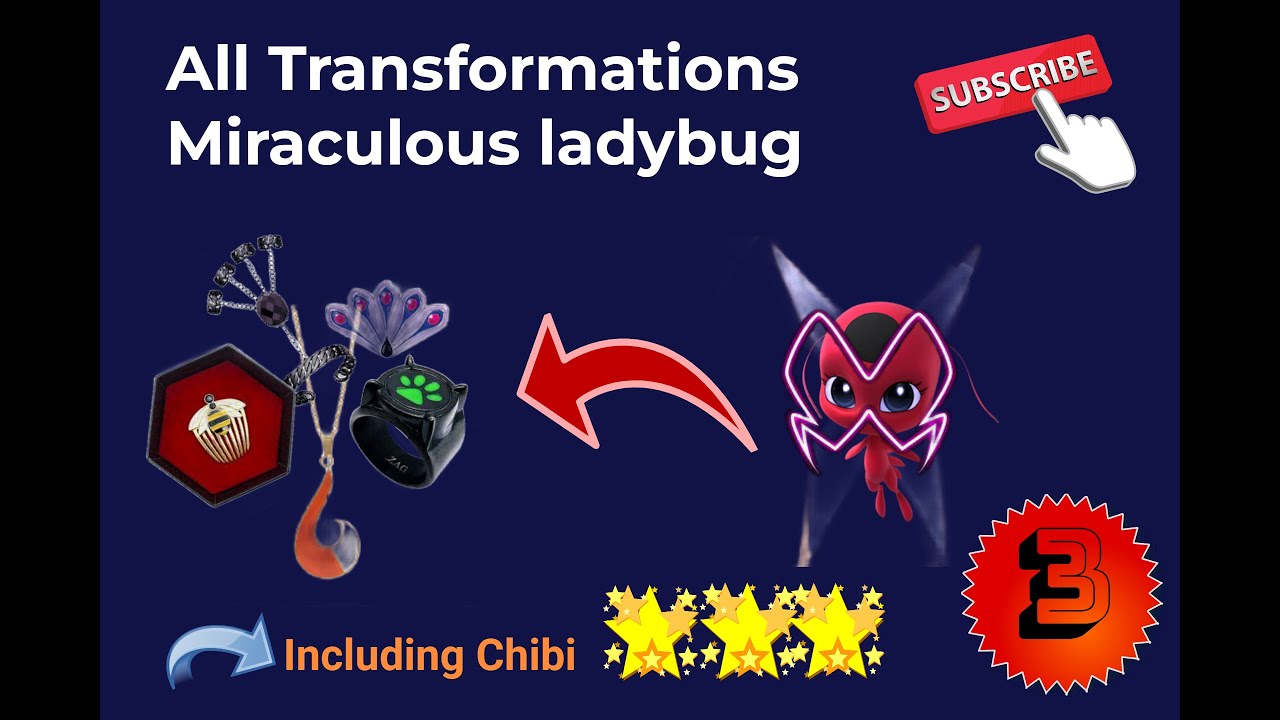 Miraculous ladybug all transformations Part 3 - YouTube
