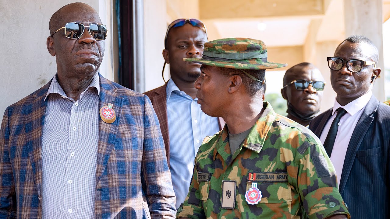 WATCH : Obaseki Inspect Forward Base built for the Nigeria Army by EDSG ...