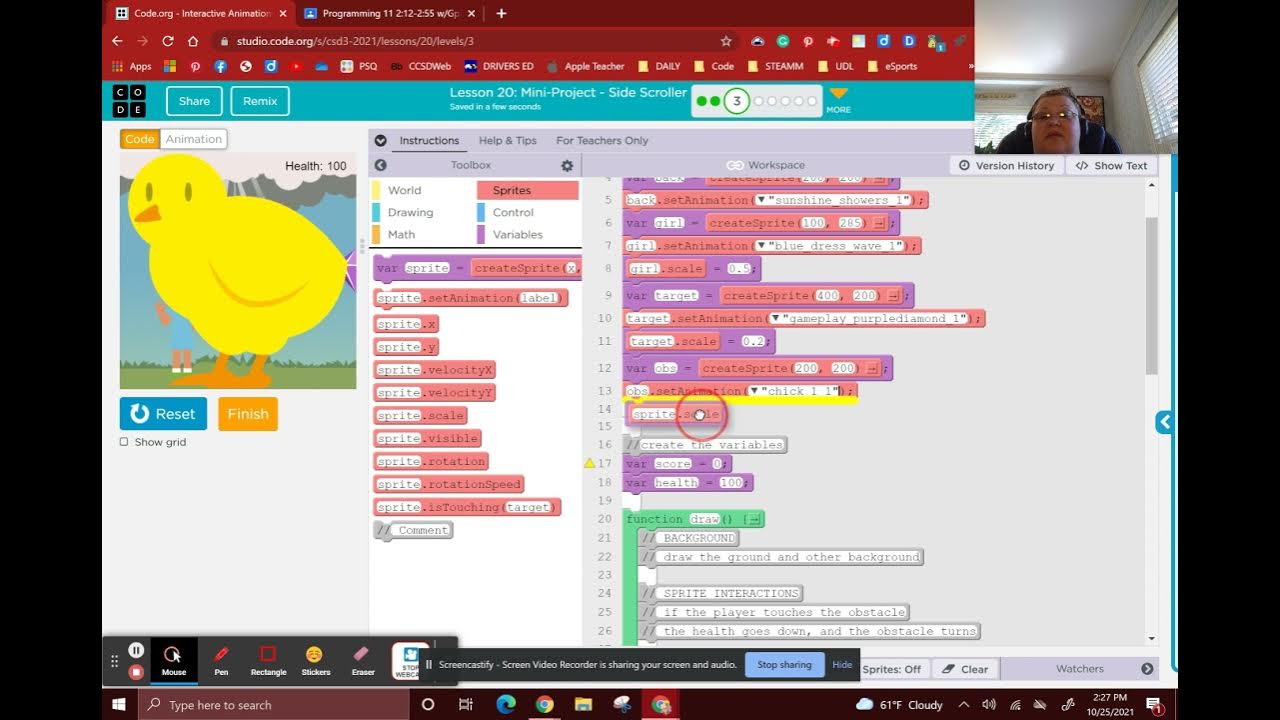 Code.Org CSD U3 L20 Project Side Scroller 2021-2022 - YouTube