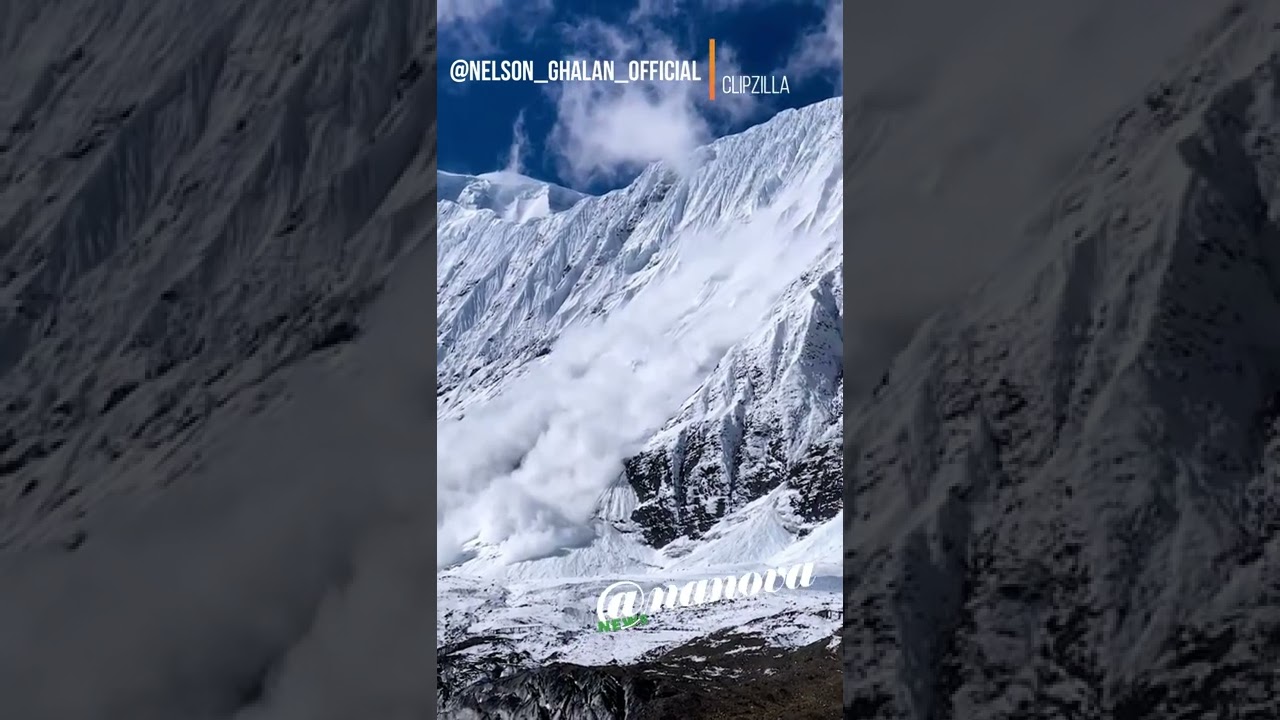 Avalanche Rushes Down Himalayan Mountainside - YouTube
