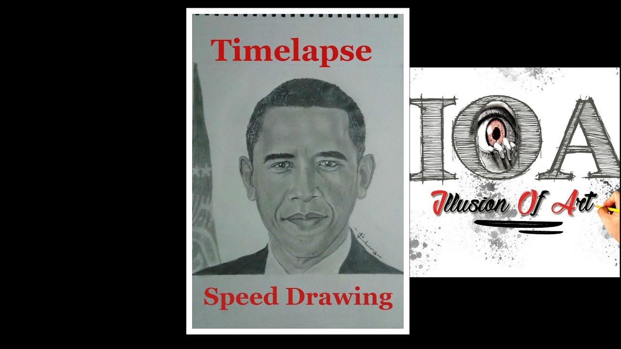 How to Draw - Barack Hussein Obama Step by Step | Timelapse | Speed ...