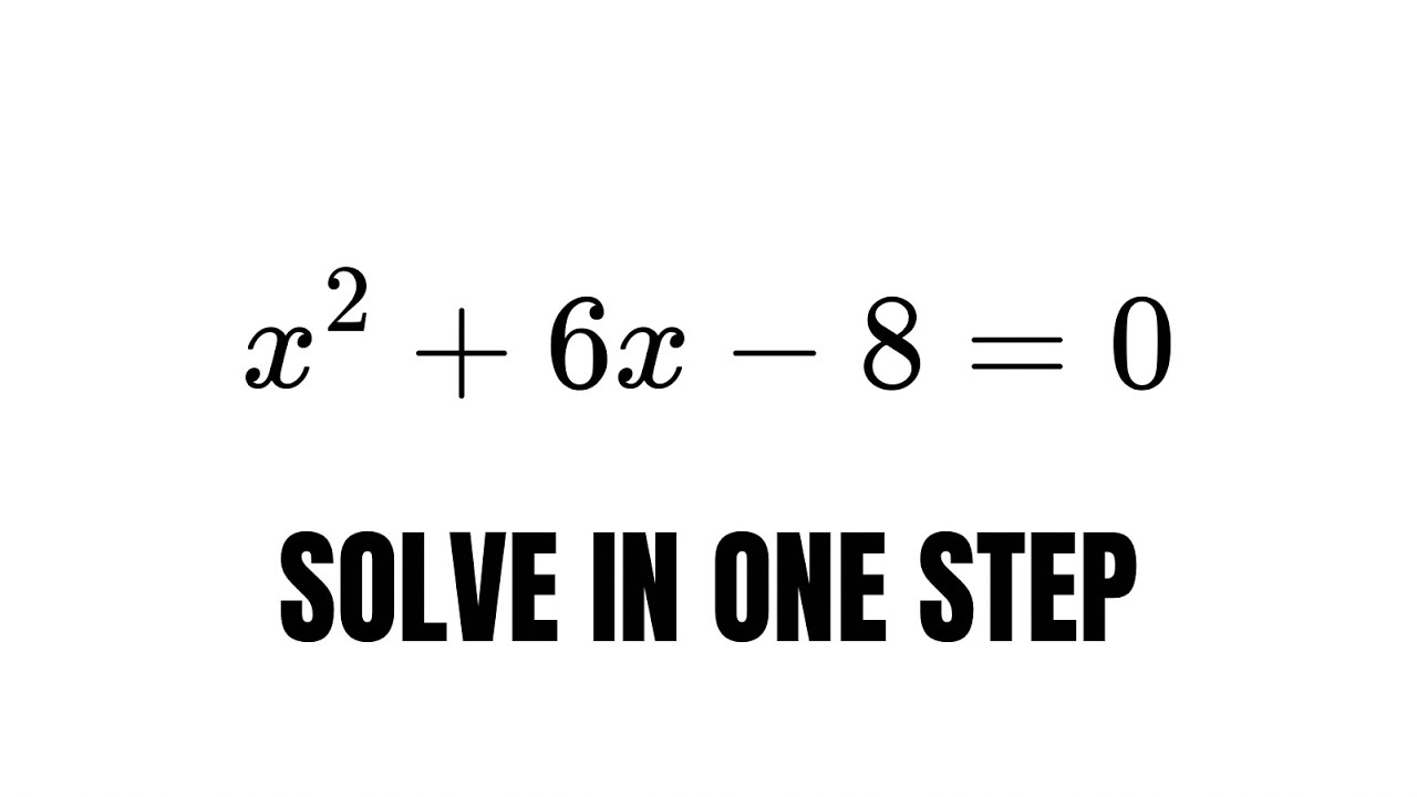 Unlock the Magic: Solve Quadratic Equations in One Easy Step! - YouTube