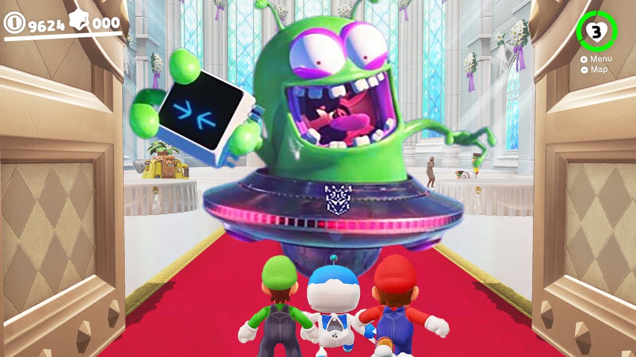 Super Mario Odyssey - Astro Bots Space Bully Final Boss Fight (HD ...