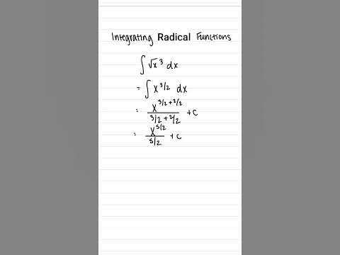 Integrating Radical Functions - YouTube