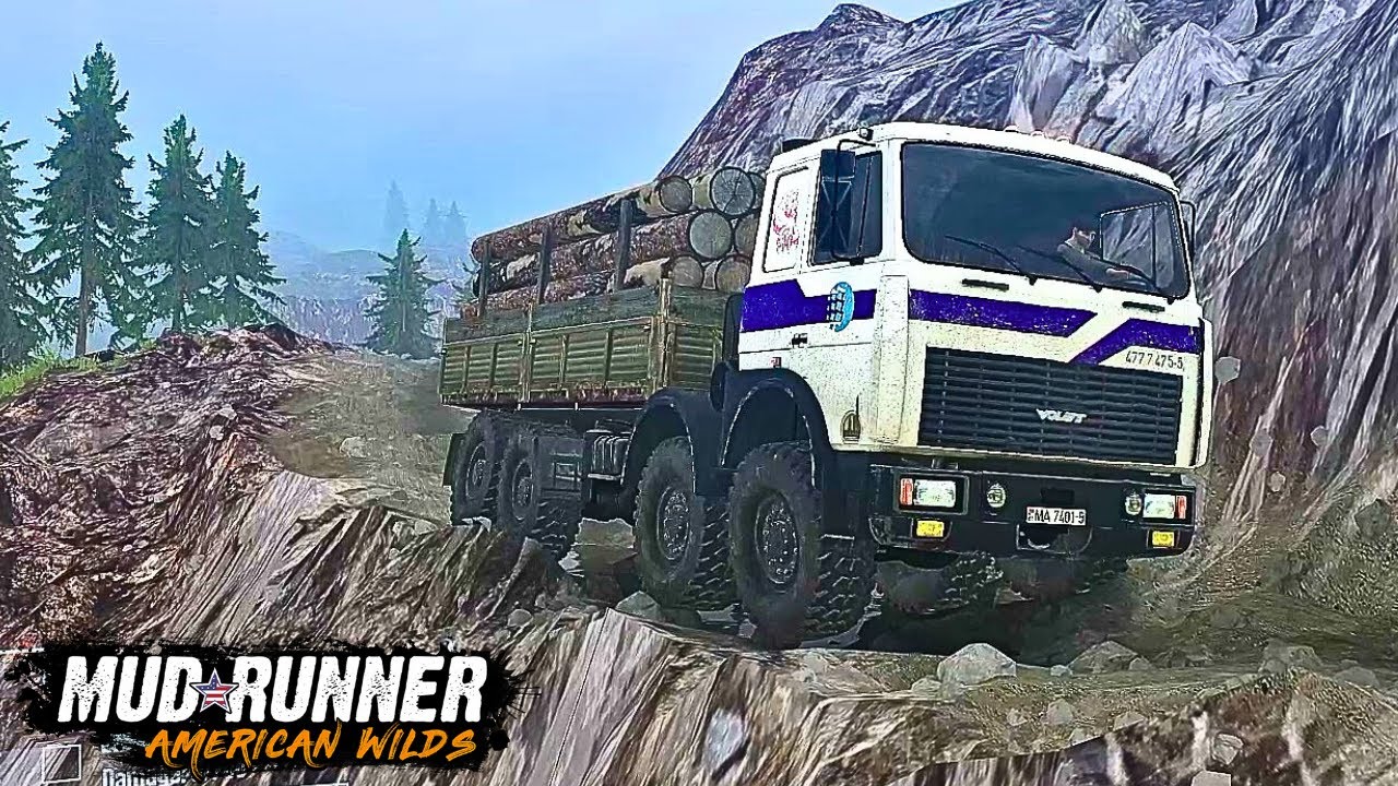 Transporting Heavy Logs on Steep Narrow Roads #mudrunner #simulator #videogames #offroad # ...