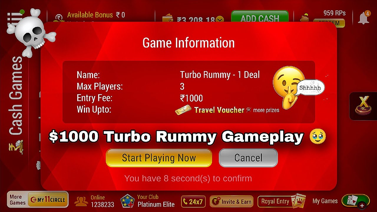1000 Rupees Turbo Rummy Can Be Lucky 😎 #rummycircle # ...