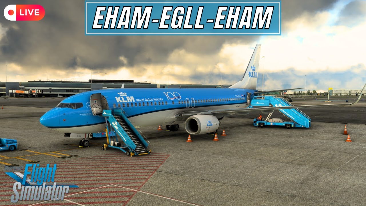 🔴 MSFS 2020 | Amsterdam to London Heathrow (Round-Trip)| *NEW PMDG ...