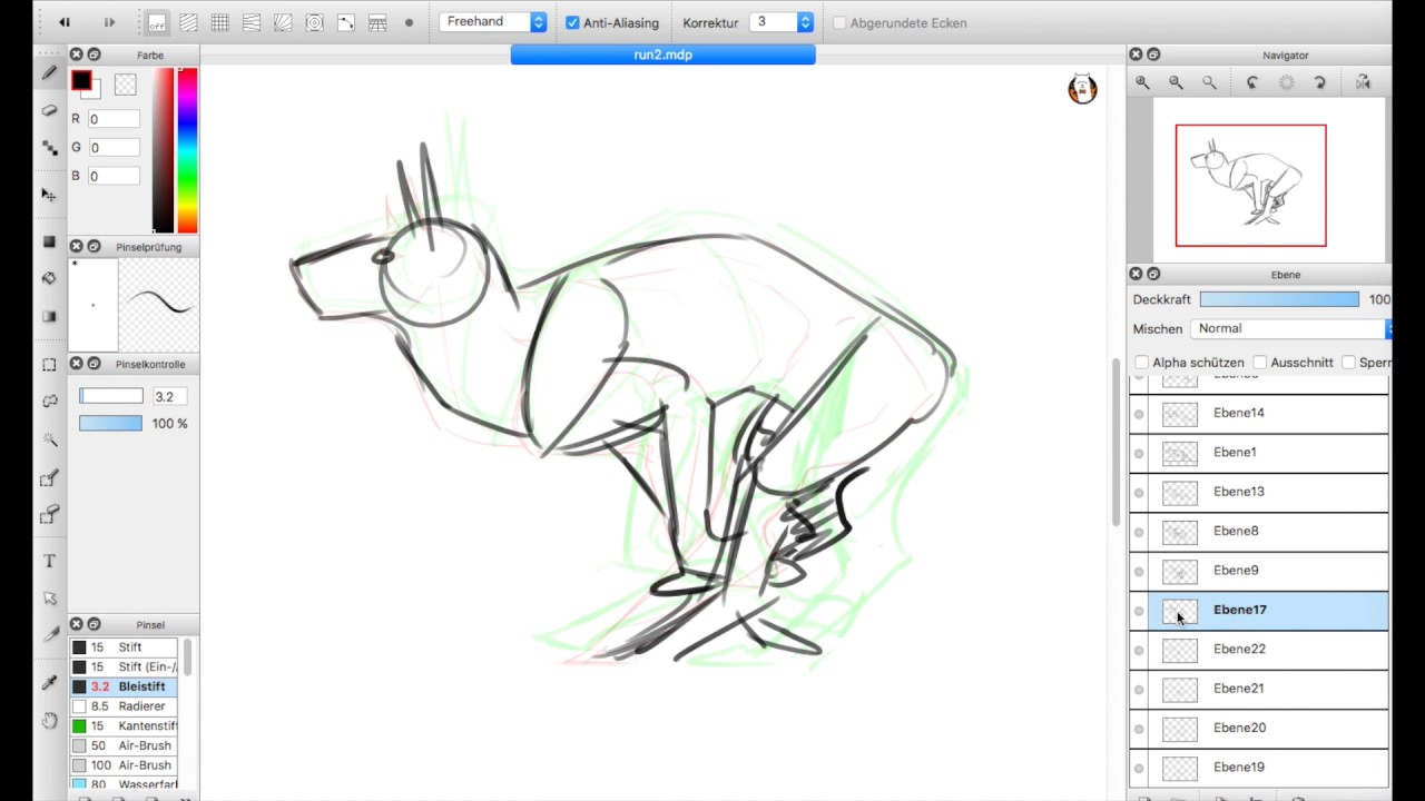 Animation process.1 -Dog runcycle- - YouTube