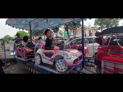 juna, bima dan tata naik odong odong di taman pondok jati #areksuroboyo ...