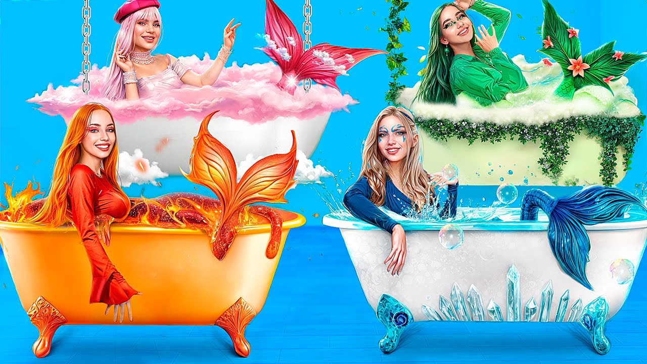 Four Elements: Fire, Water, Air and Earth Girl! Magical Sisters in Real ...
