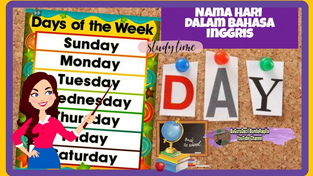 NAMES OF DAYS| NAMA HARI DALAM BAHASA INGGRIS | DAYS OF THE WEEK #DAYS ...