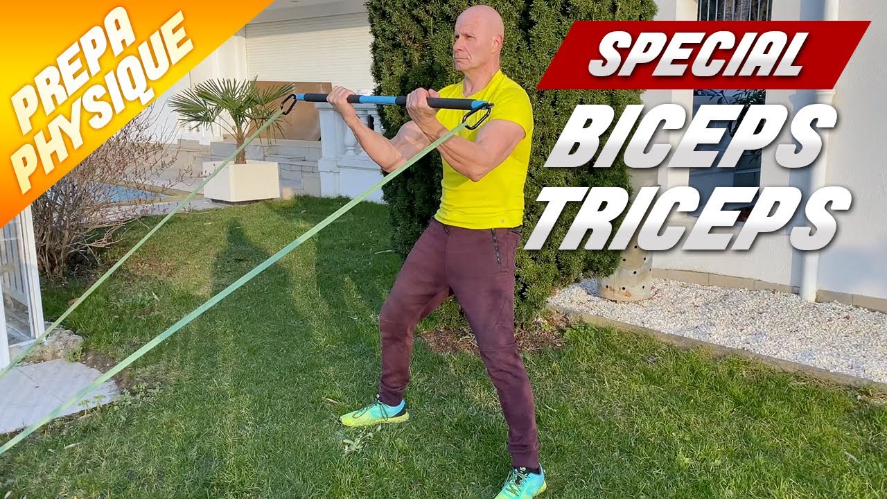 ÉLASTIQUES : EXERCICES POUR LES BICEPS/TRICEPS - YouTube