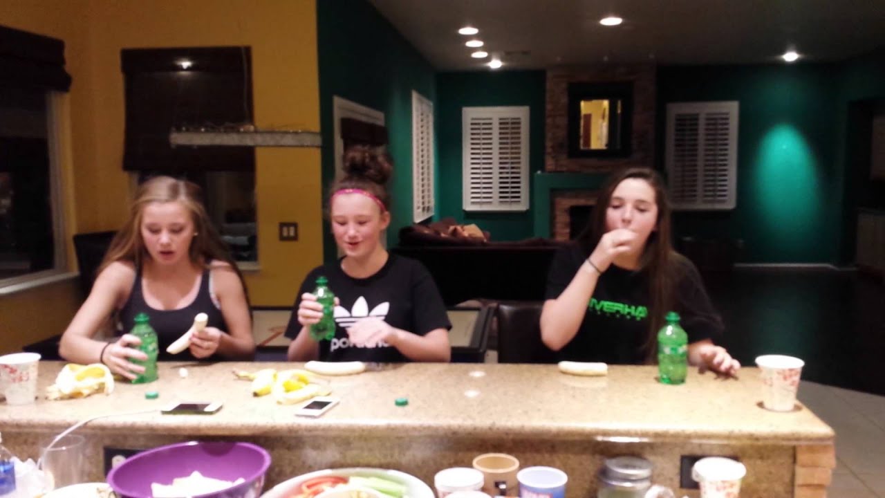 Girls Rock Sprite Banana Challenge - YouTube