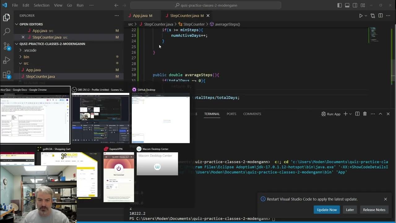 Java - StepCounter Classes quiz walkthrough - YouTube