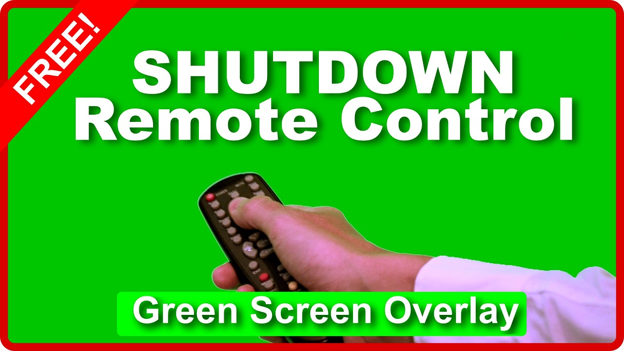 REMOTE CONTROL Green Screen Overlay TV Shutdown sequence Chroma Key ...