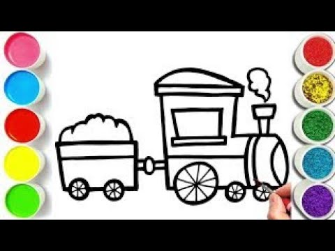 How to draw a train steps|How to Draw Train Steam Locomotive easy for ...