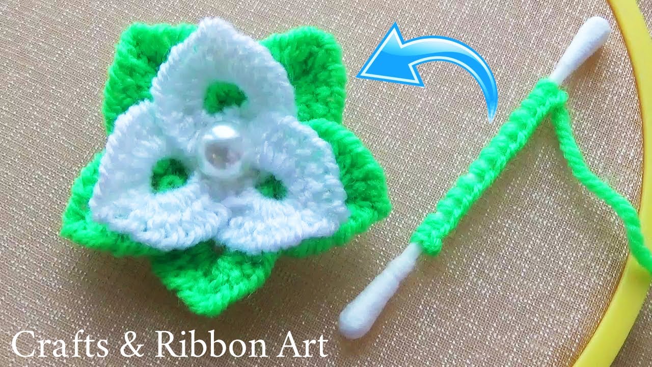 Amazing Flower Craft Ideas with Cotton Buds - DIY Woolen Flowers - Hand ...