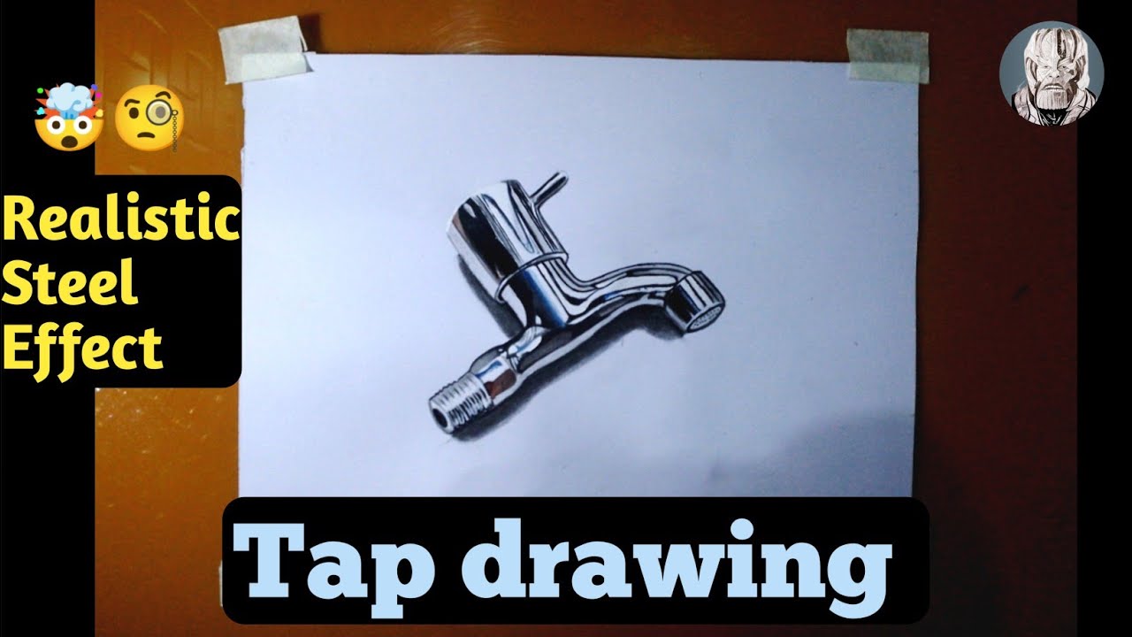 Realistic 3d Tap 🧐drawing ️ | 3D drawing with Watercolor 🖌️ # ...