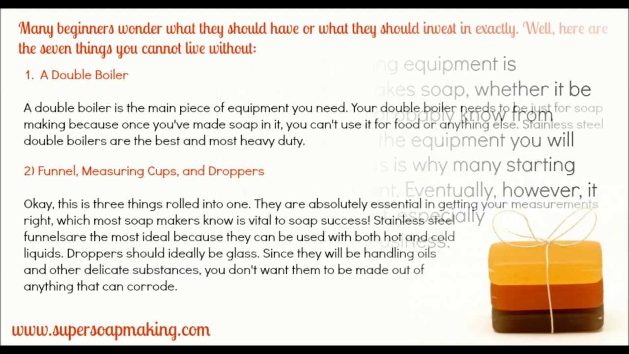 Seven Bits of Soap Making Equipment You Need - YouTube