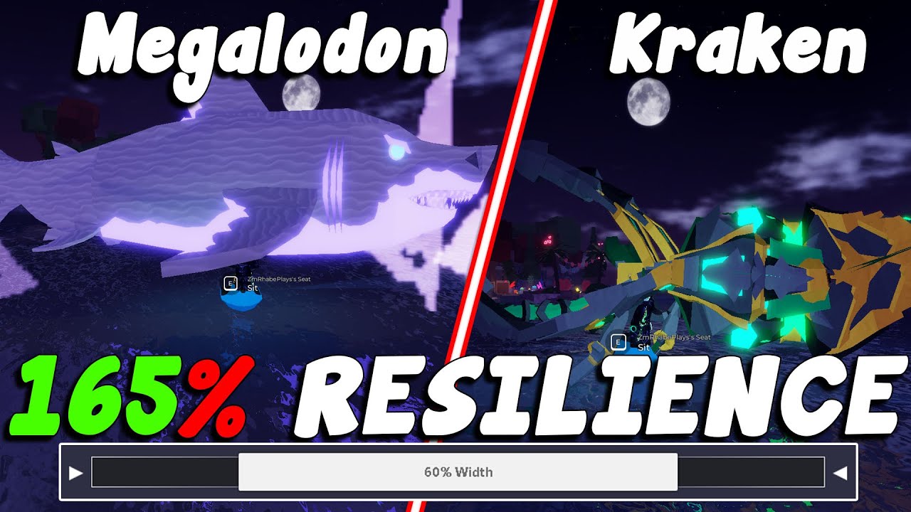 Catching Kraken and Megalodon with *MAX RESILIENCE* in Fisch | Roblox ...
