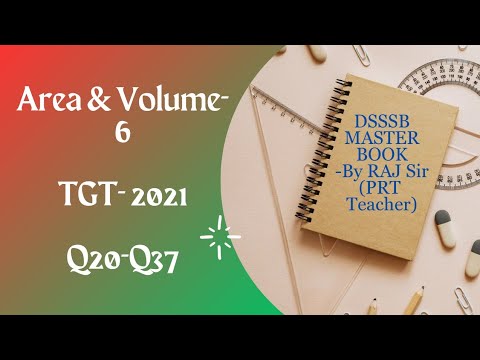 Area and Volume-6 ||TGT 2021||Q20-Q37|| #dsssbexamwindow #mathsps1 ...