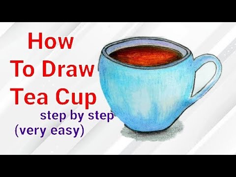 How To Draw Tea Cup step by step (very easy) || drawing || art video ...
