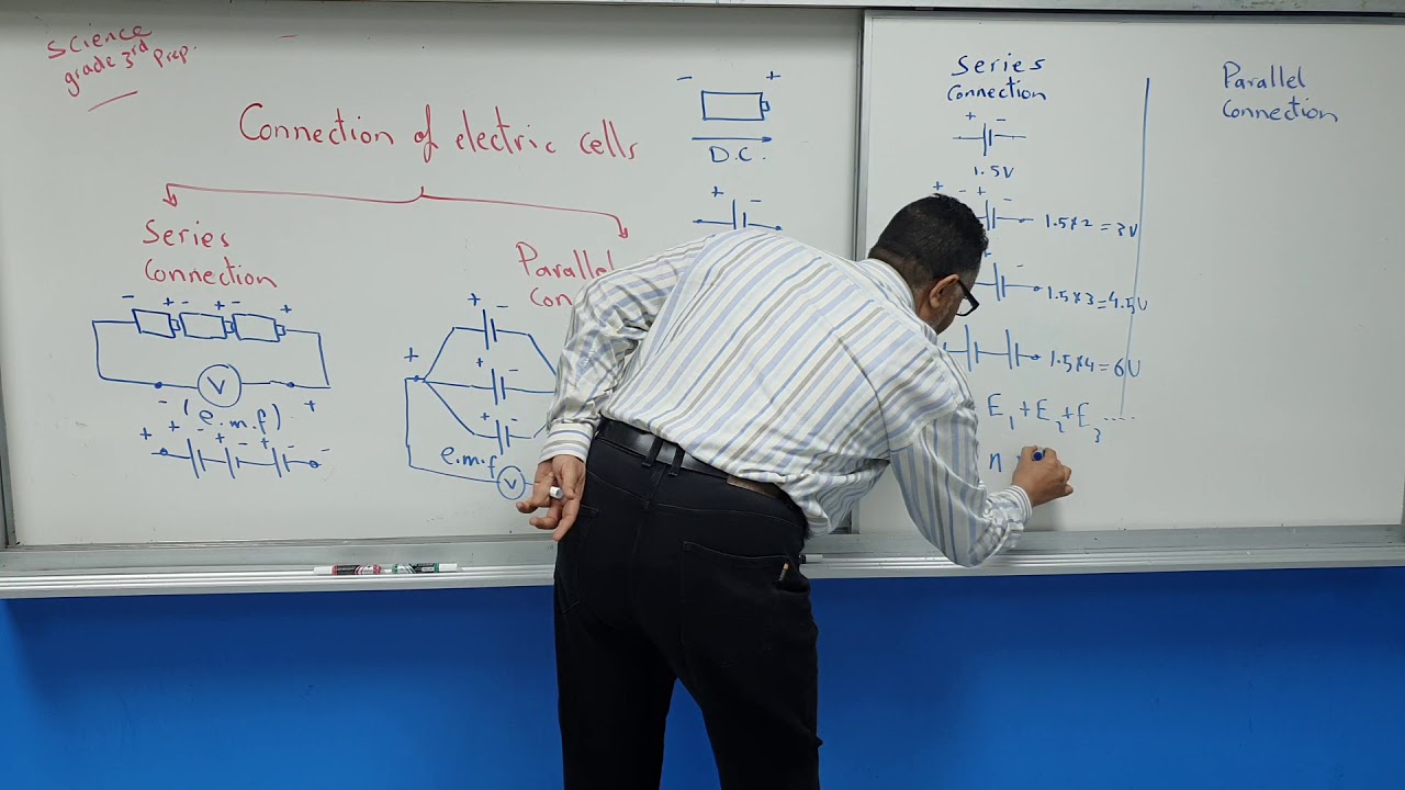 Connecting electric cells science 3rd prep. - YouTube